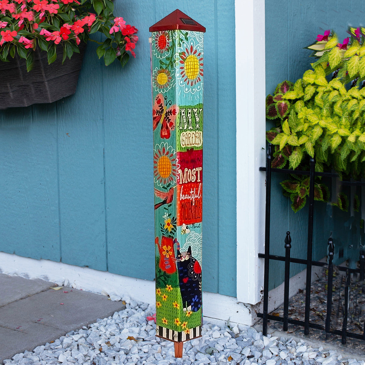 "Must Always Have Flowers" Solar Spirit Pole - EchoValley.com