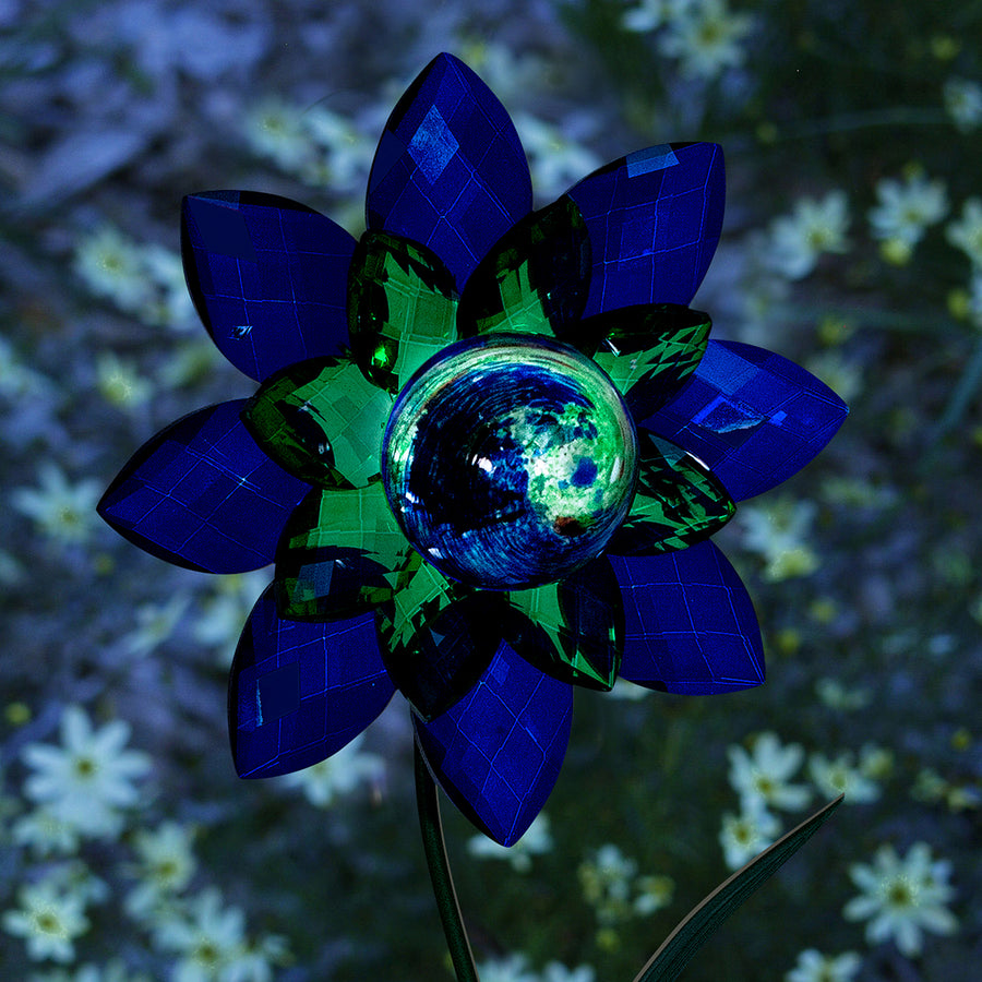 Illuminarie Gem Flower Stake - Blue/Green - EchoValley.com