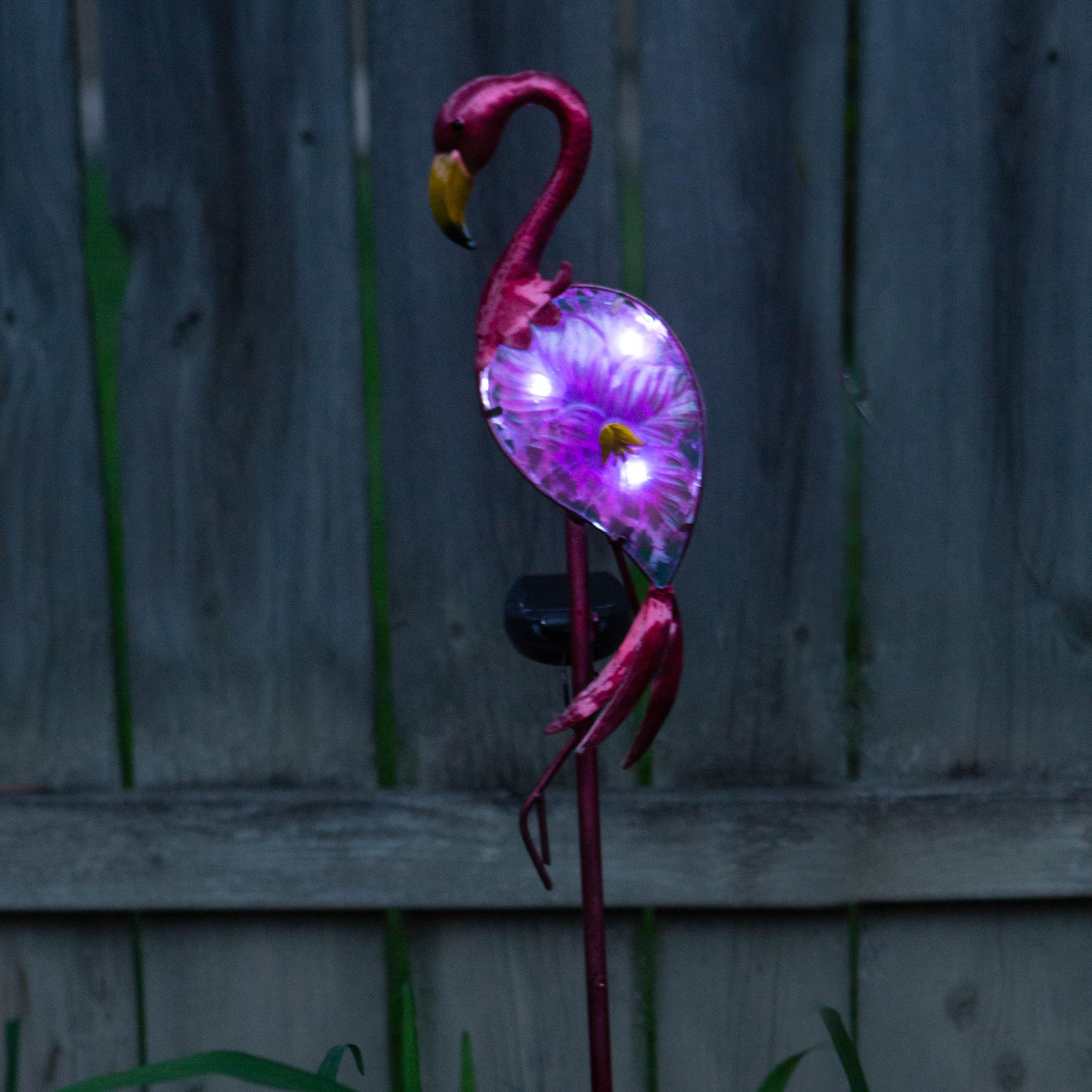 LunaLite Flamingo Solar Stake - Flower - EchoValley.com